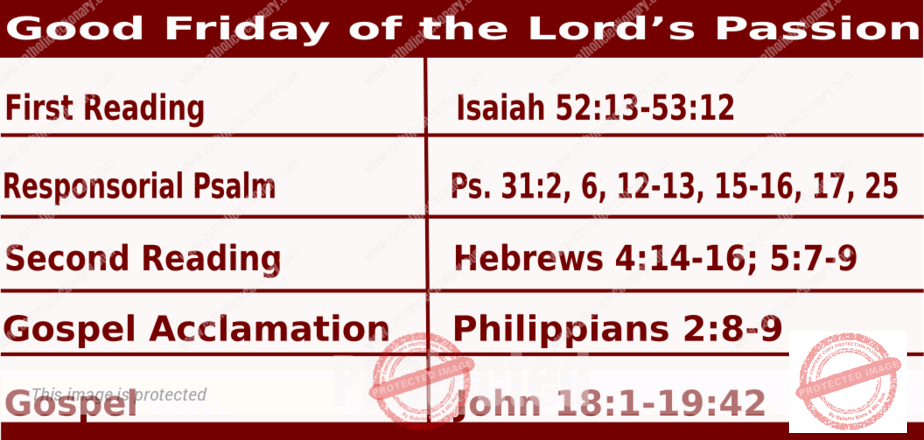 Holy Week Readings 2024 - Holy Week of Our Lord's Passion