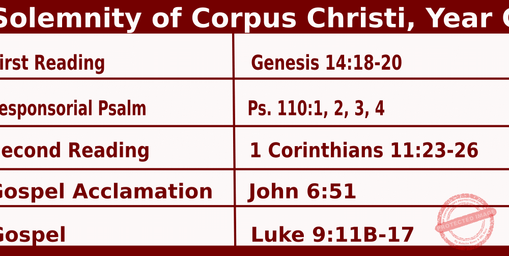 Sunday Mass Readings for June 22 2025, Solemnity of Corpus Christi Year C